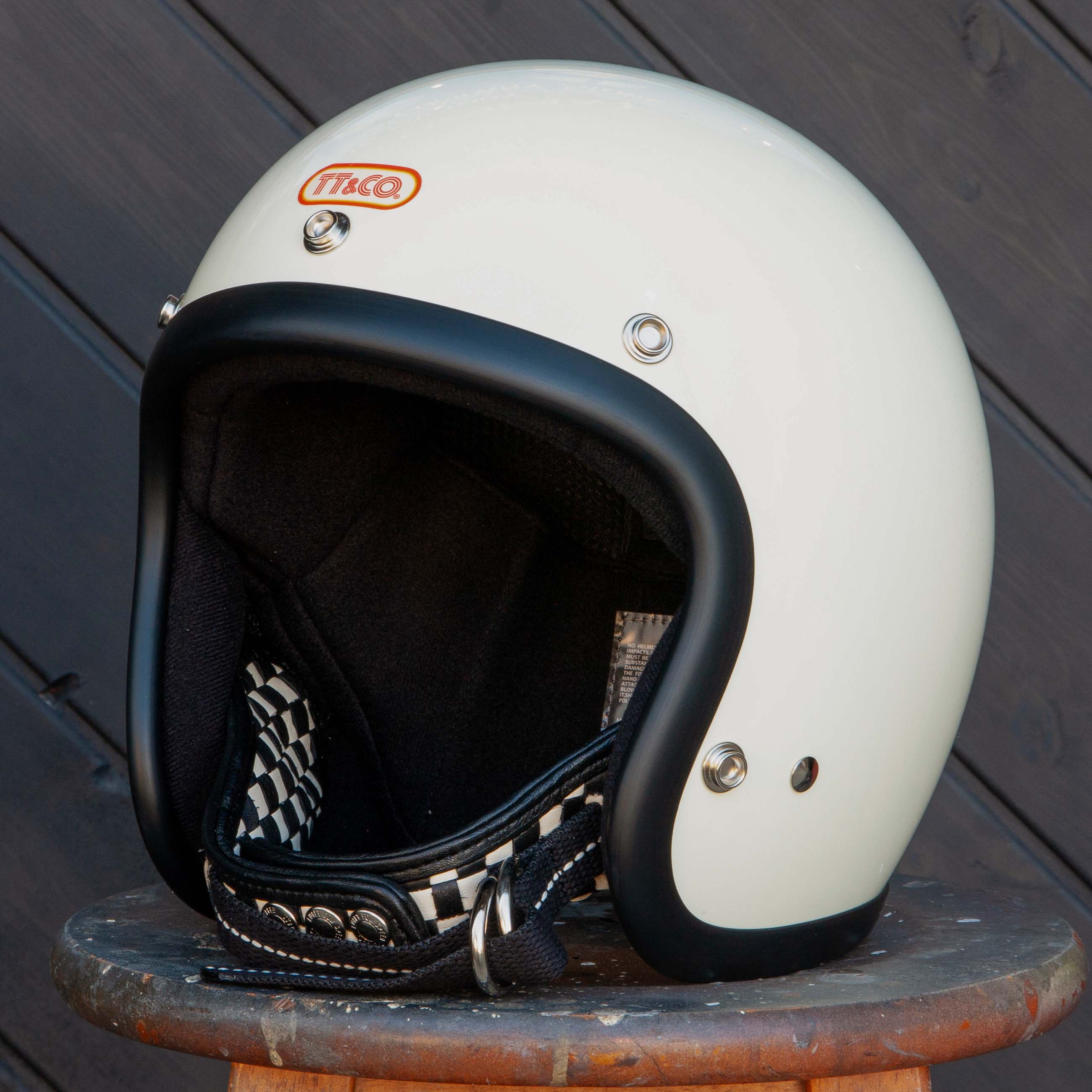 TT&CO. SUPER MAGNUM DOUBLE STRAP BLACK CHECKER IVORY 3/4 OPEN FACE ...