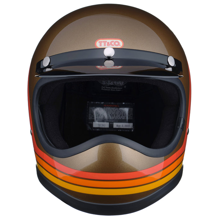 TT&CO. TOECUTTER SG/DOT 70's LINE OLD GOLD SMALL FULL FACE MOTORCYCLE ...