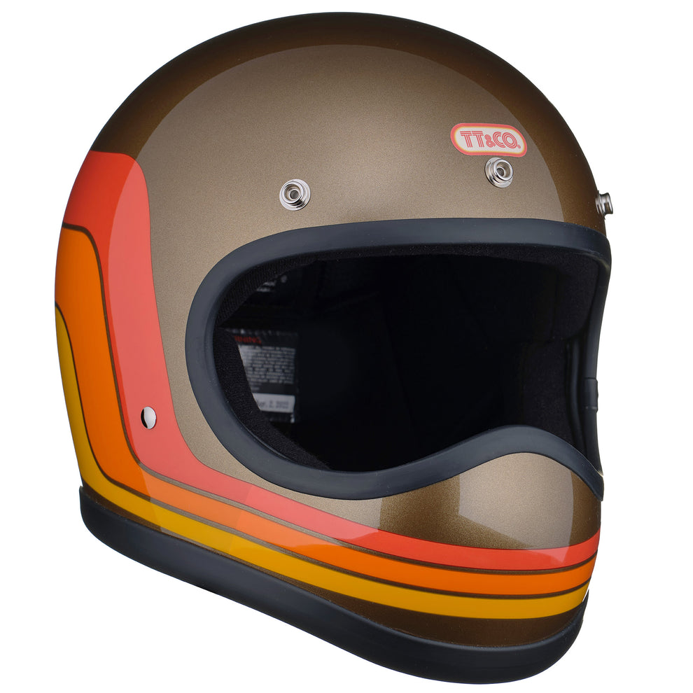 TT&CO. TOECUTTER SG/DOT 70's LINE OLD GOLD SMALL FULL FACE MOTORCYCLE ...