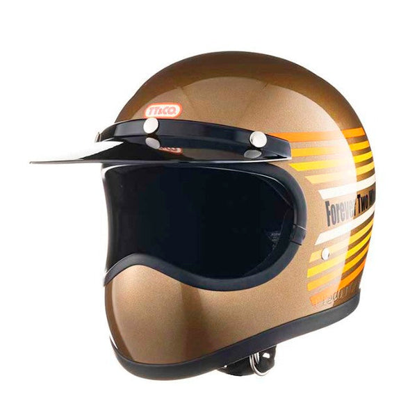 TT&CO. TOECUTTER SG/DOT RAINBOW OLD GOLD SMALL FULL FACE MOTORCYCLE ...