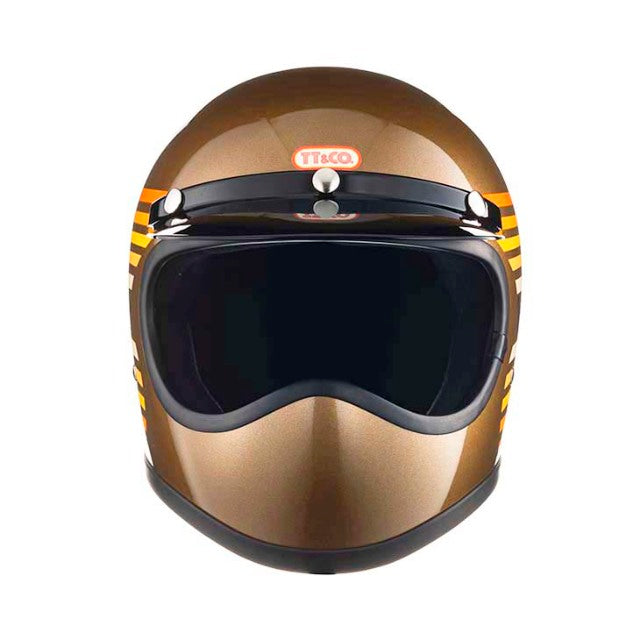 TT&CO. TOECUTTER SG/DOT RAINBOW OLD GOLD SMALL FULL FACE MOTORCYCLE ...