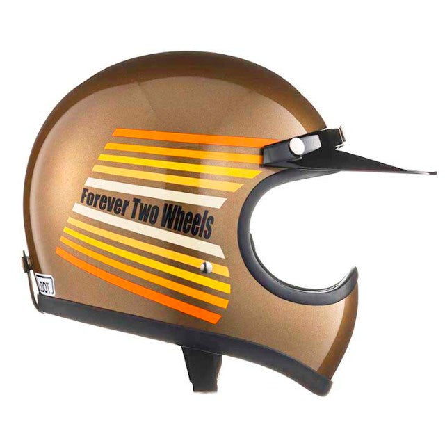 TT&CO. TOECUTTER SG/DOT RAINBOW OLD GOLD SMALL FULL FACE MOTORCYCLE ...