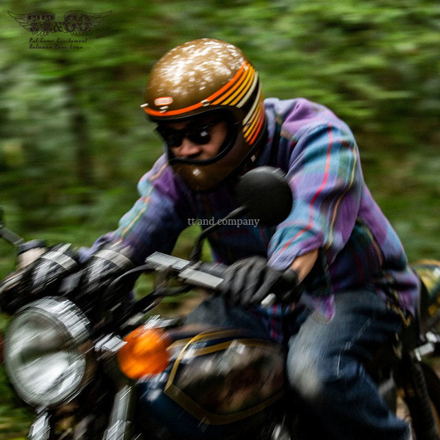 TT&CO. TOECUTTER SG/DOT RAINBOW OLD GOLD SMALL FULL FACE MOTORCYCLE ...